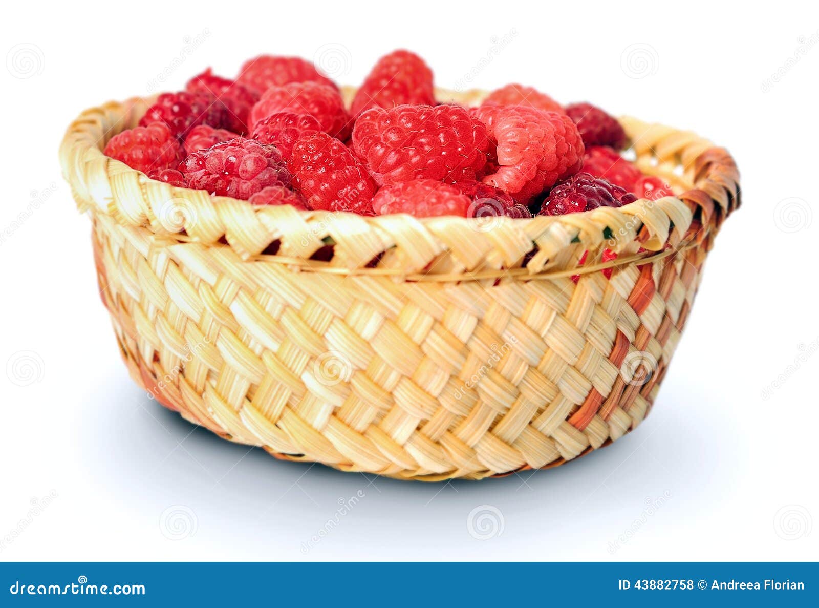 Basket with raspberry stock photo. Image of calorie, bowl - 43882758