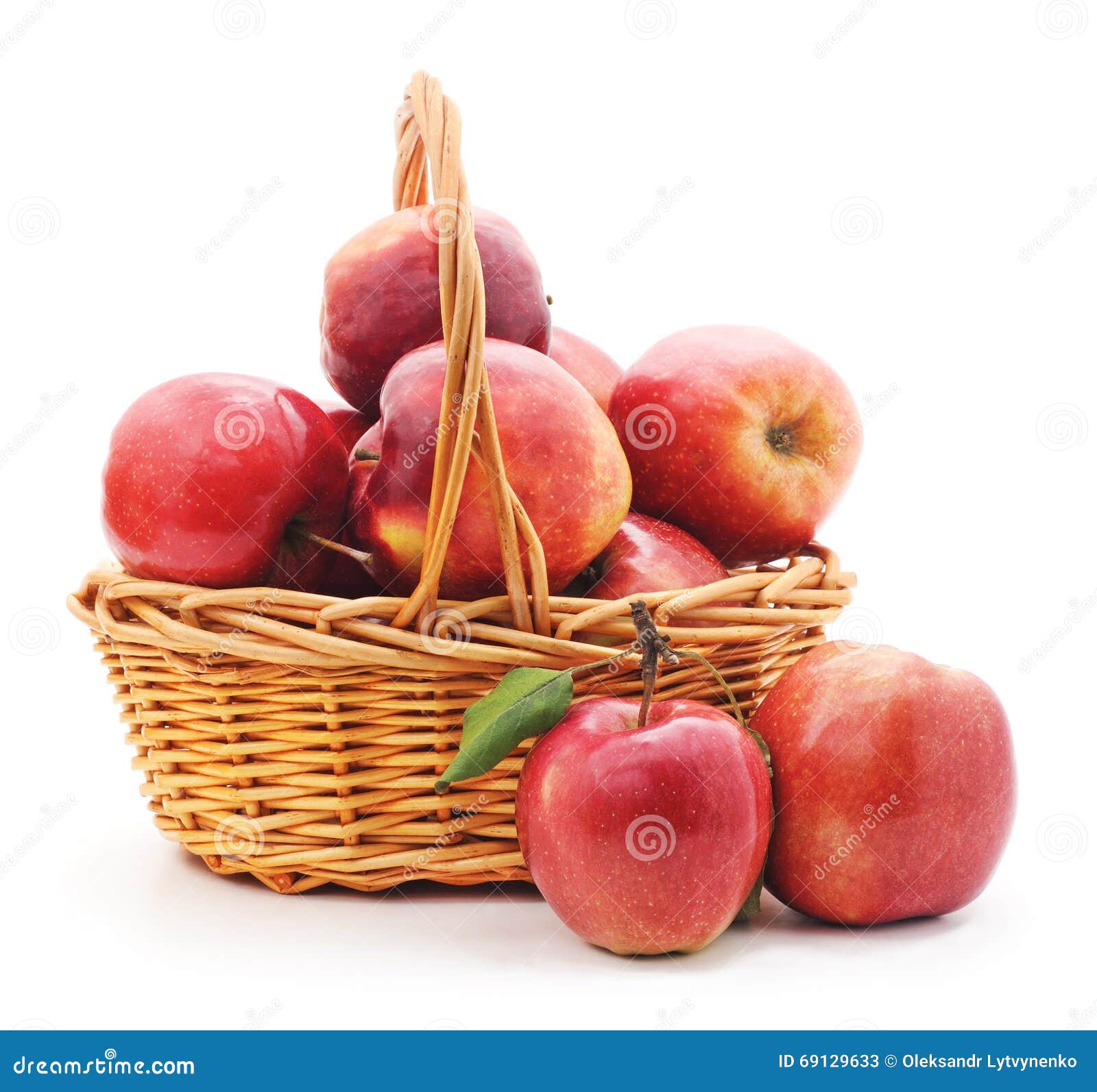 Basket with red apples. stock image. Image of vegetarian - 69129633