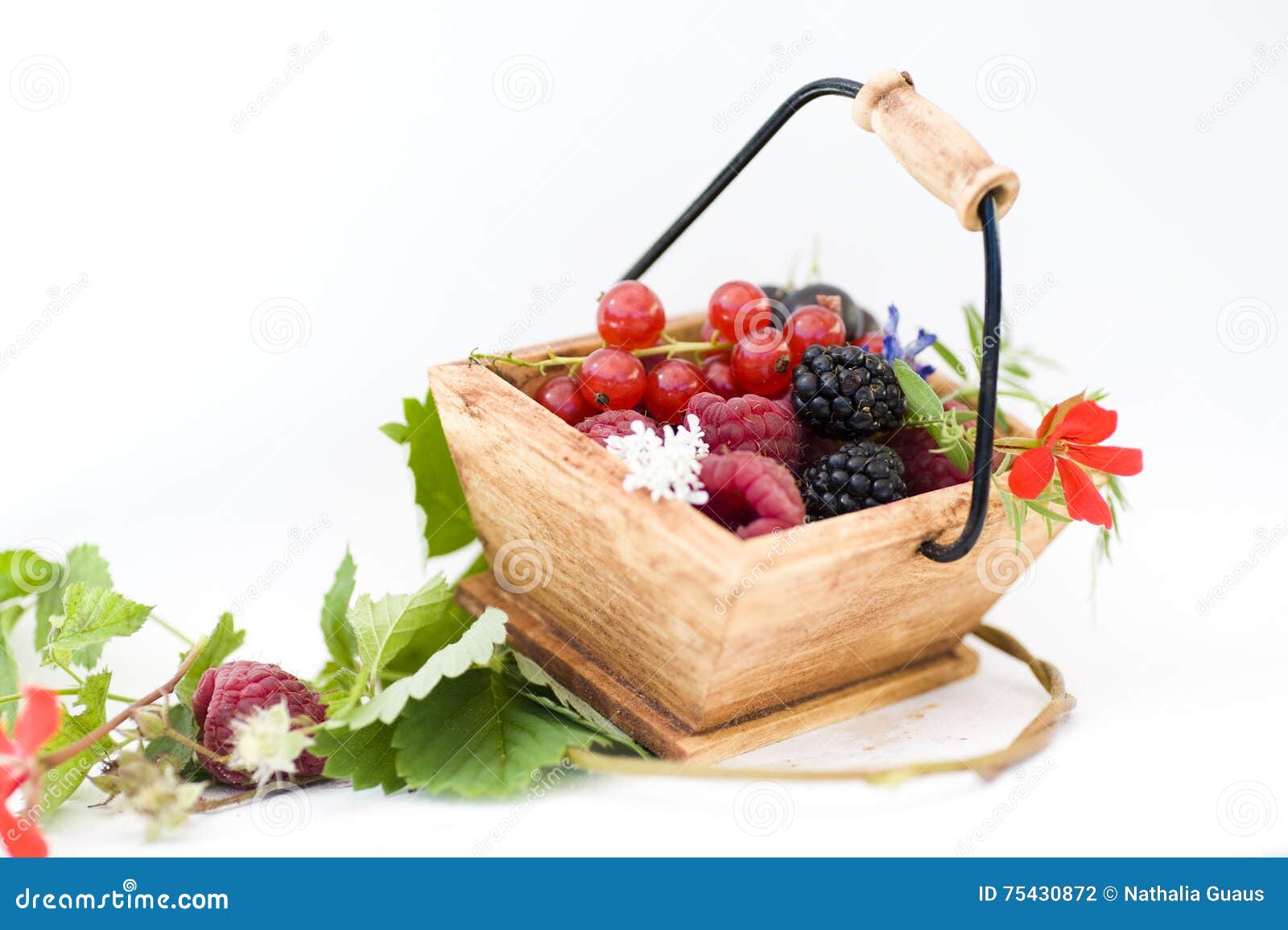 Basket of red fruits stock photo. Image of sweet, strawberries - 75430872
