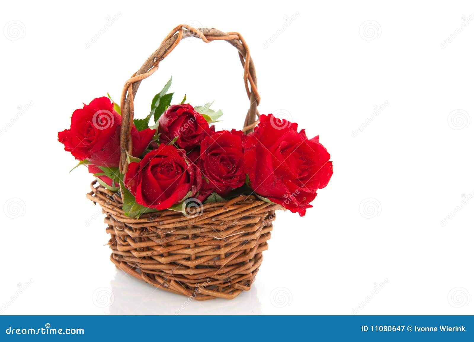 Basket red roses stock image. Image of sweet, love, basket - 11080647