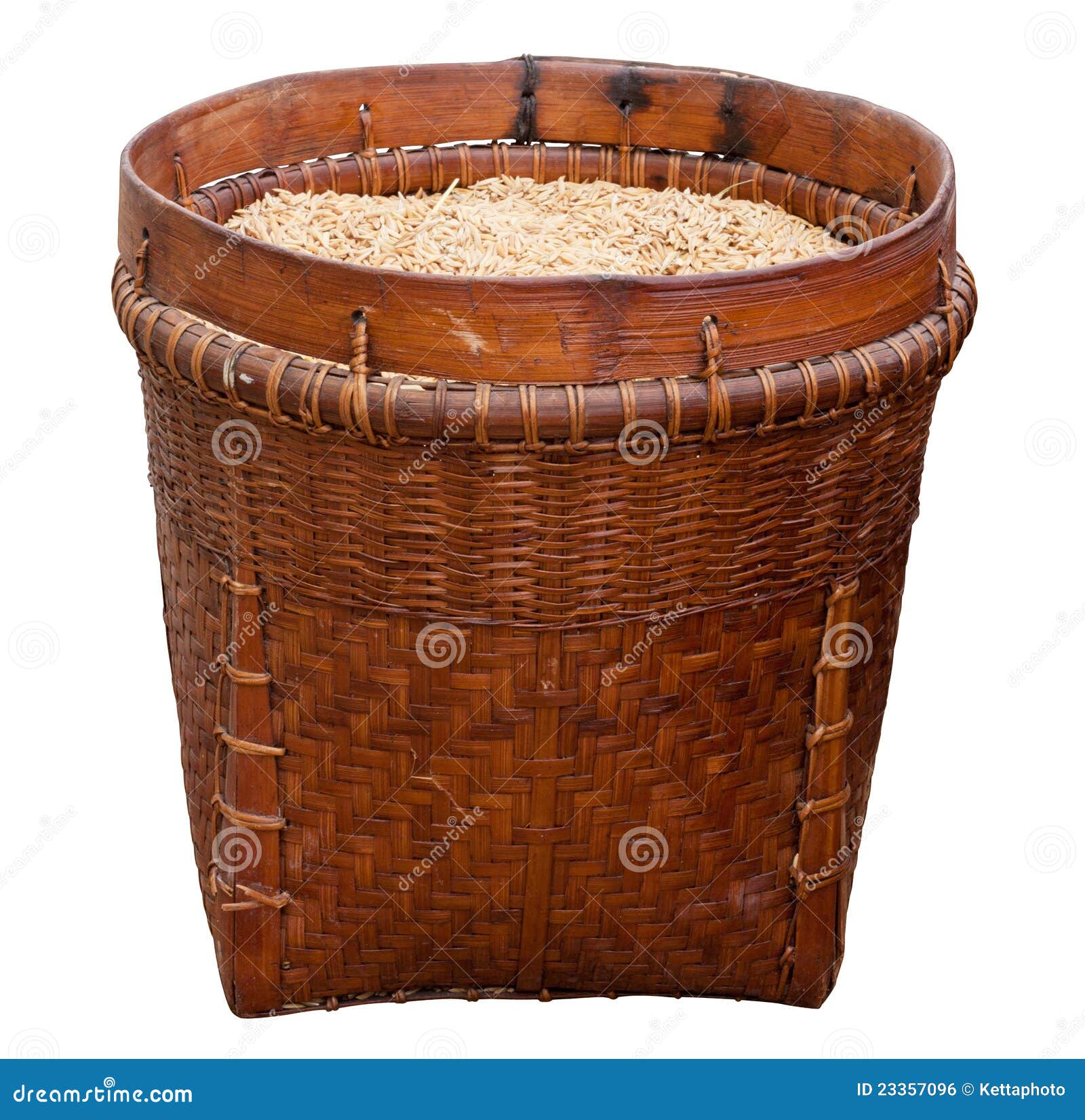 Basket with rice stock photo. Image of paddy, basket - 23357096