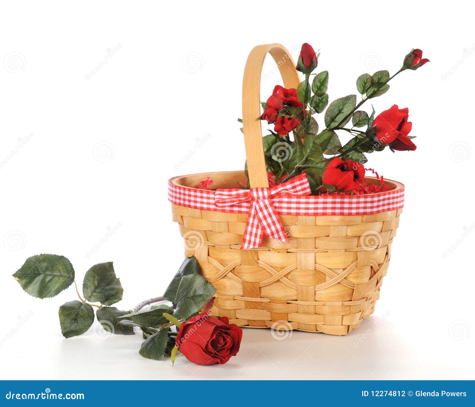 Basket of Roses stock photo. Image of long, flowers, wooden - 12274812