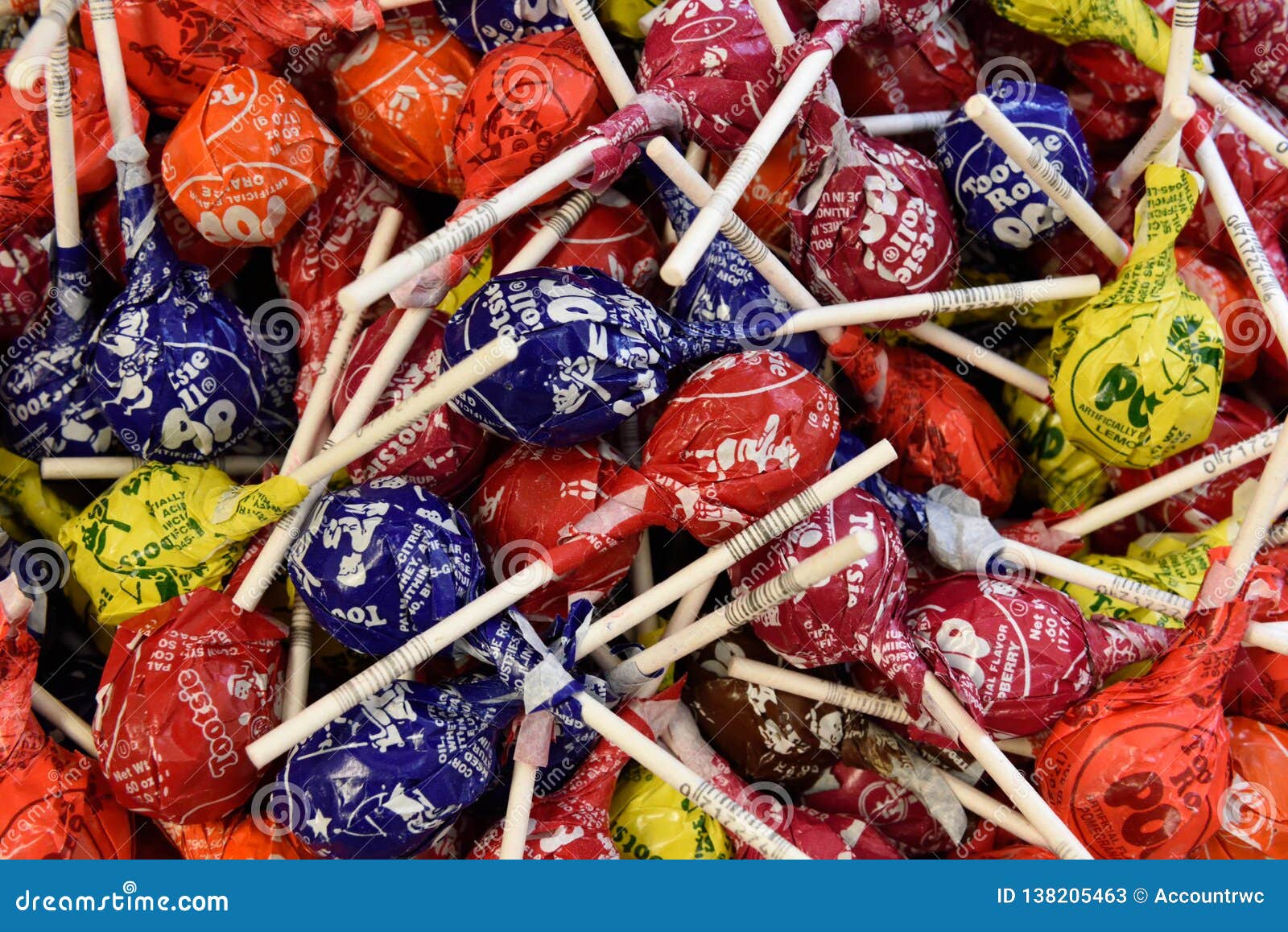 Tootsie Roll Pops Candy, Isolated, Colorful, in a Basket Editorial ...