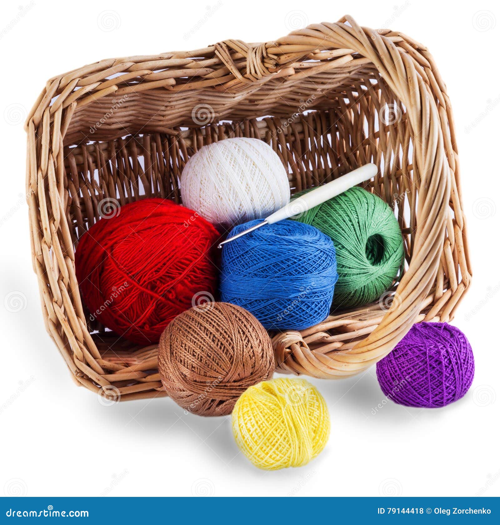 Basket with Thread and Yarn Stock Photo - Image of blue, knitting: 79144418