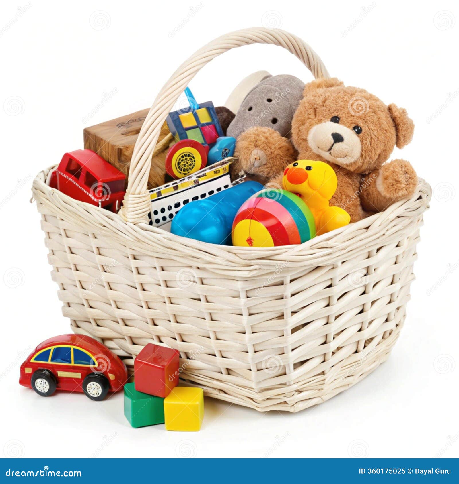Basket of Toys Isolated on Transparent Background Stock Illustration ...