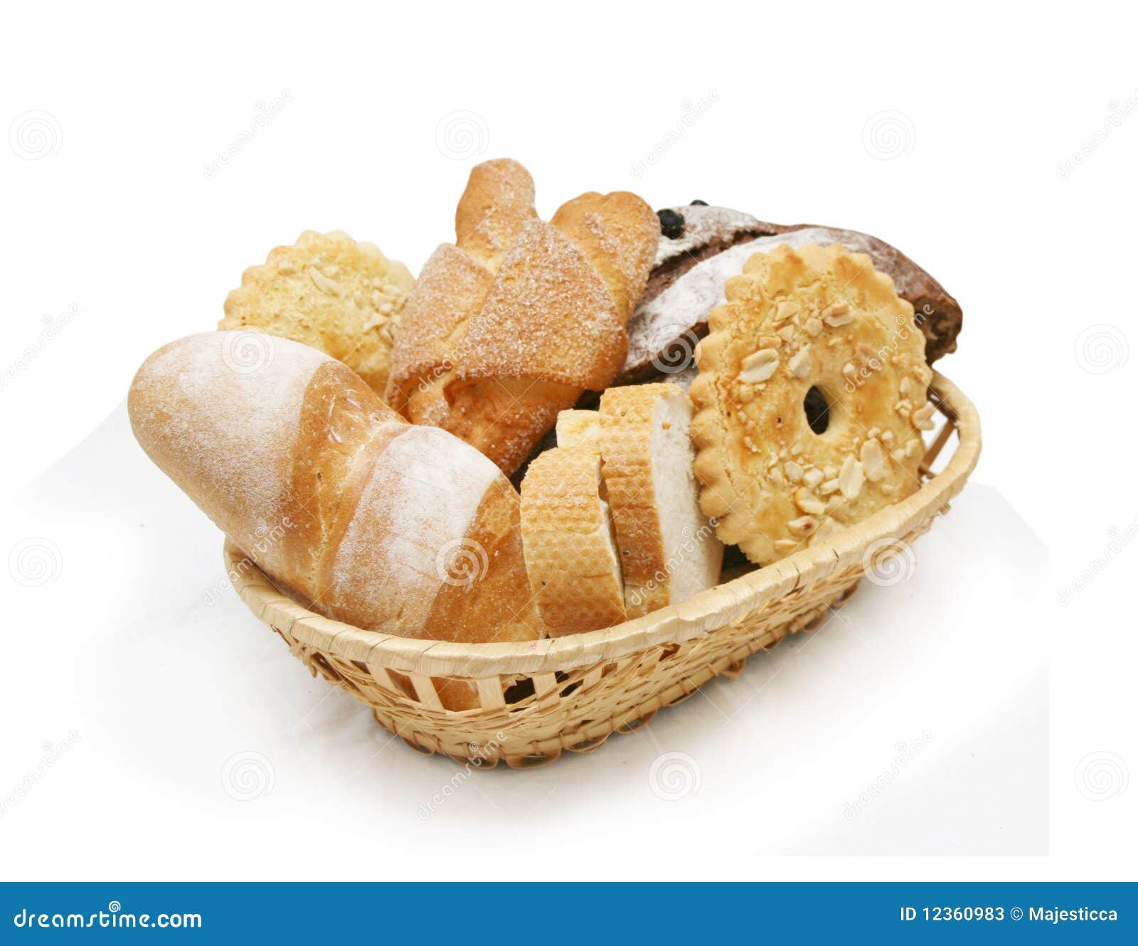 Basket of various bread stock image. Image of arrangement - 12360983