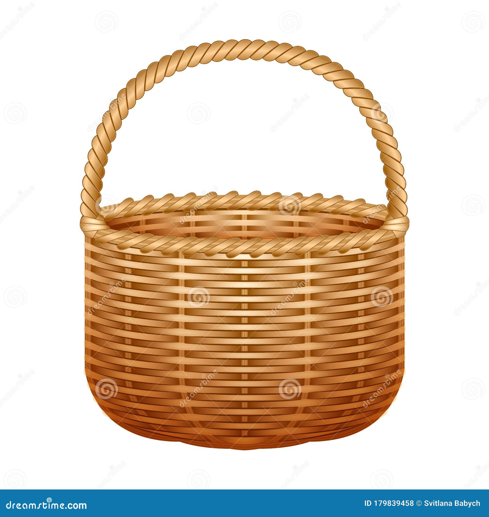 Basket Vector Icon. Realistic Vector Icon Isolated on White Background ...