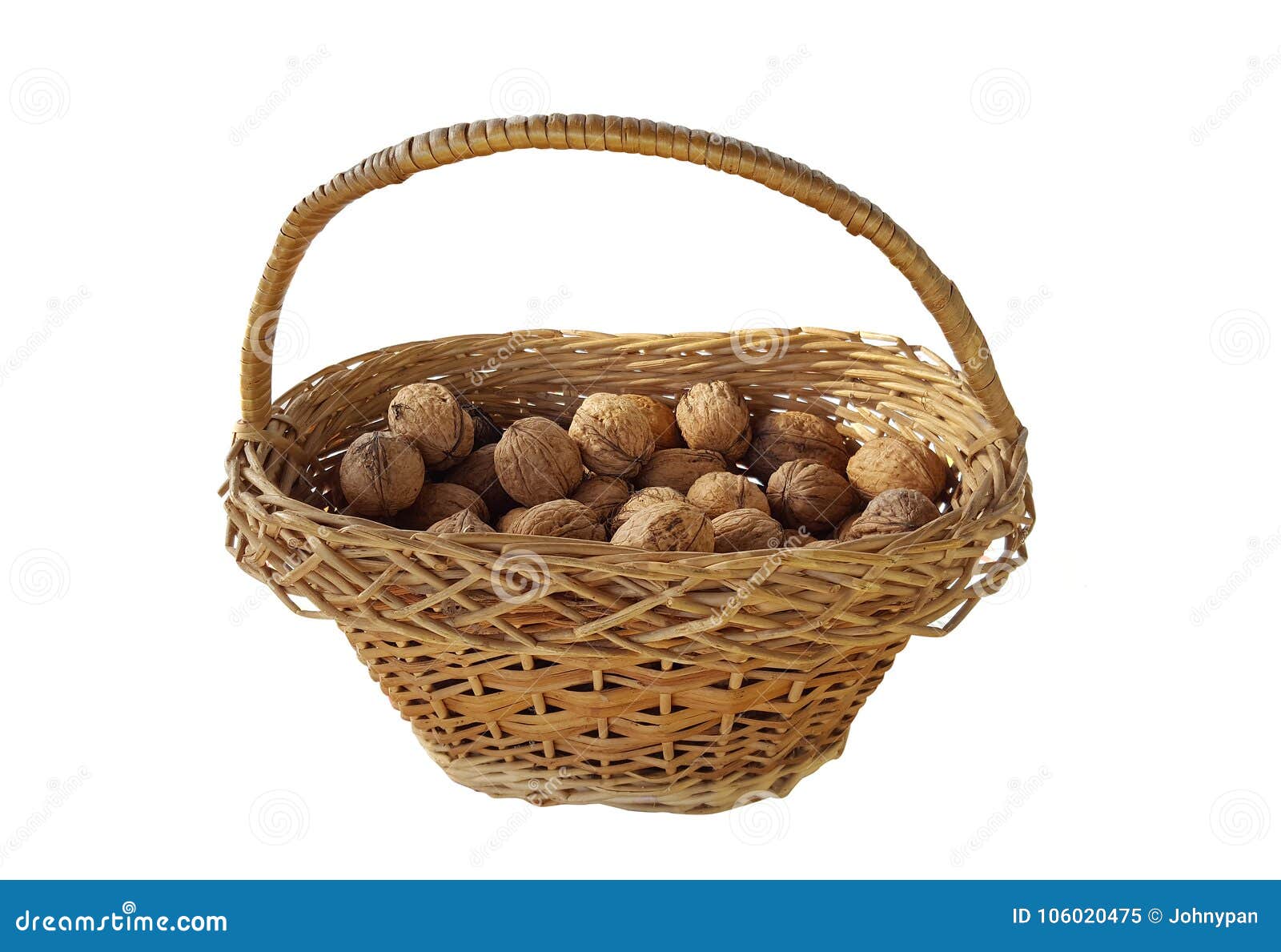 Basket of Walnut Isolated on White Stock Image - Image of vegetarian ...