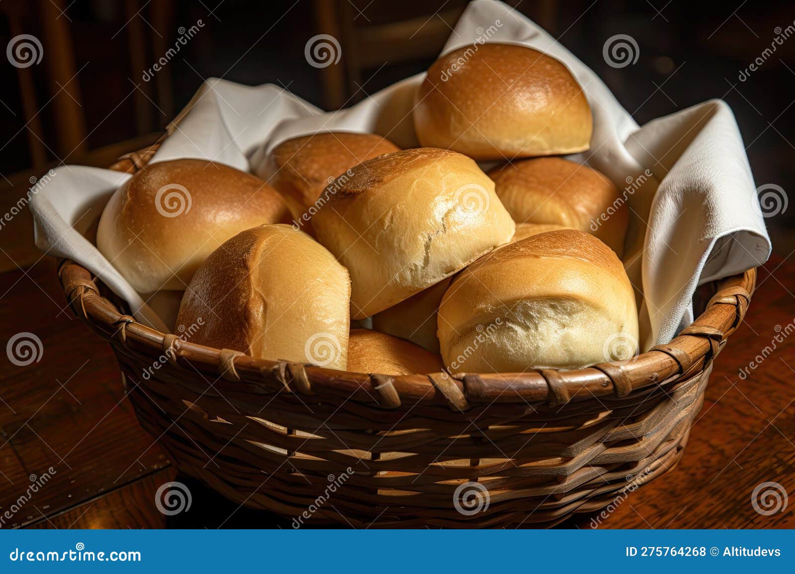 A Basket of Warm and Crusty Rolls, Ready for Sampling Stock ...