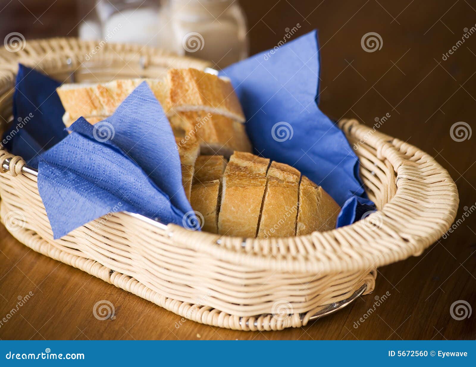 Basket with White Bread on Table Stock Photo - Image of bread, italian ...