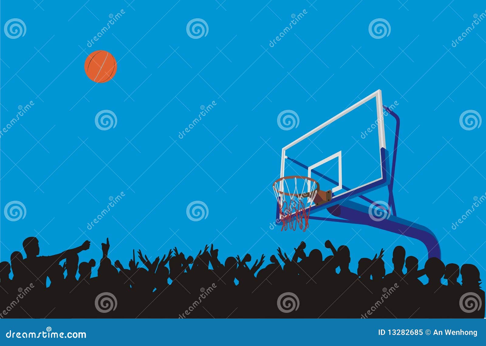 Basketball stock vector. Illustration of mass, cheering - 13282685
