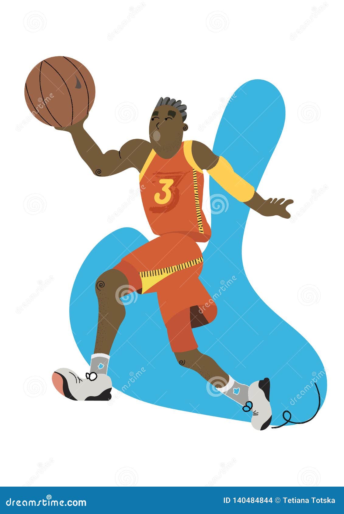 Cartoon Basketball Player before Jumping Stock Illustration ...
