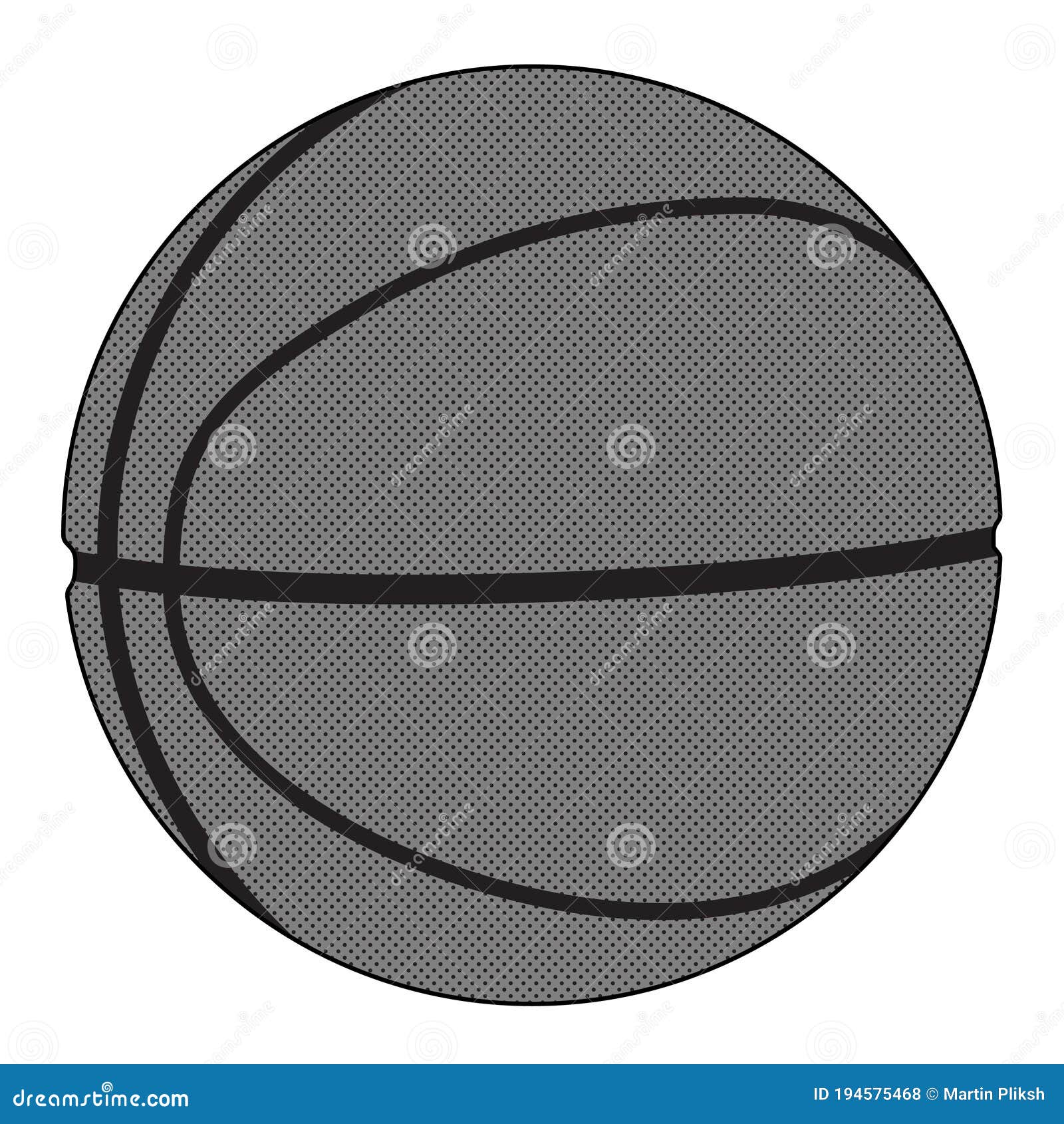 Professional Vector Illustration a Basketball - Line Drawing, Black and ...