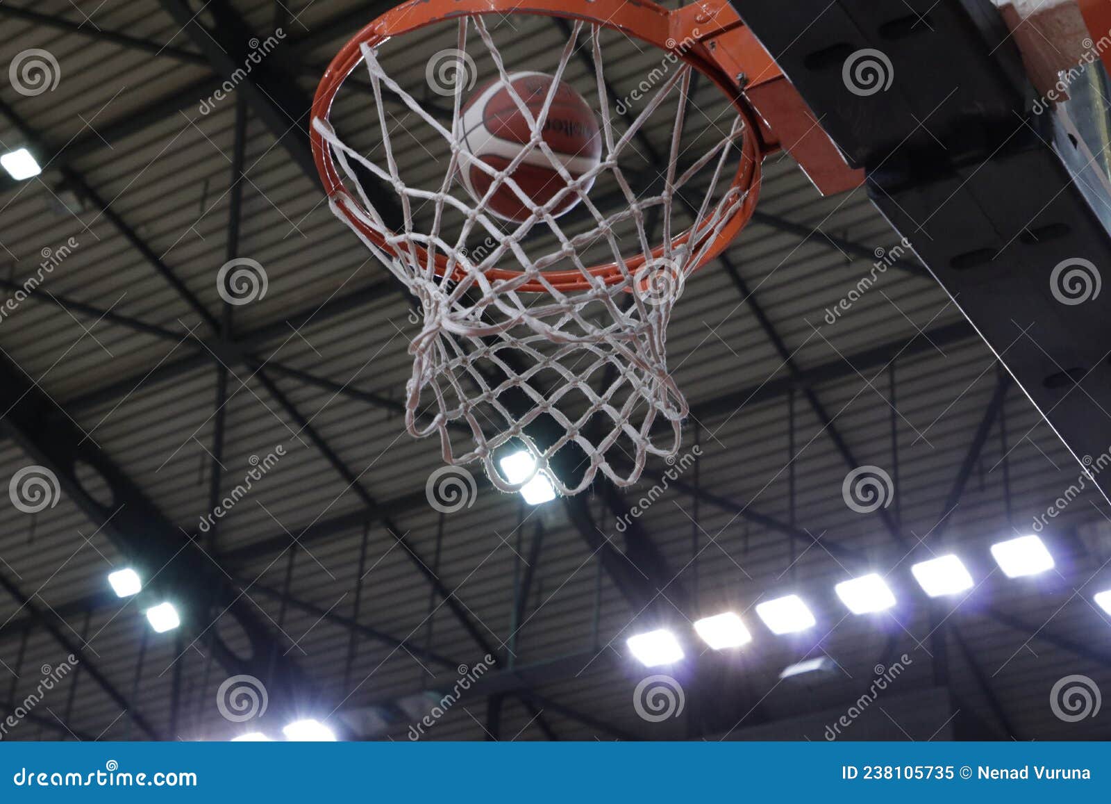 Basketball Rim and the Ball in Nets Editorial Image - Image of nets ...