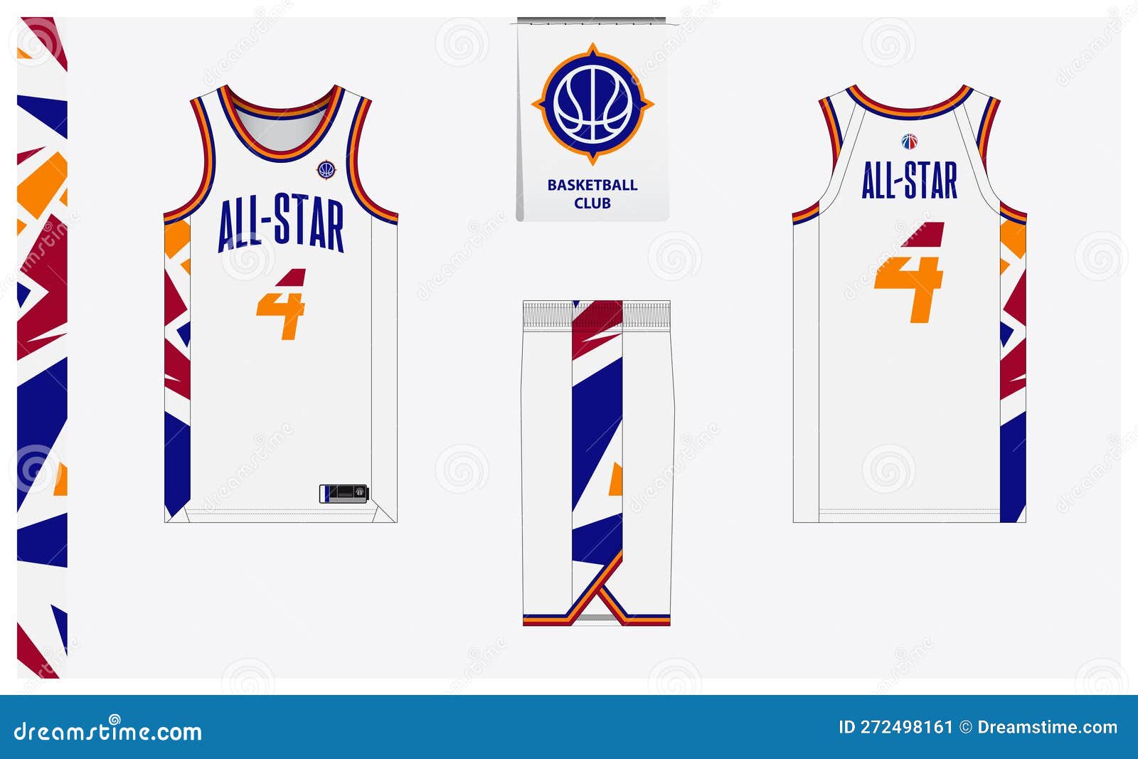 Basketball Uniform Mockup Template Design. Basketball Jersey, Shorts in ...