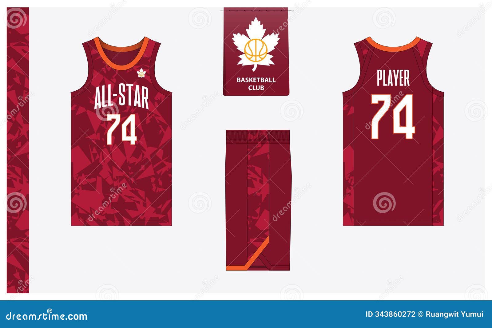 Basketball Uniform Mockup Template Design. Basketball Jersey ...