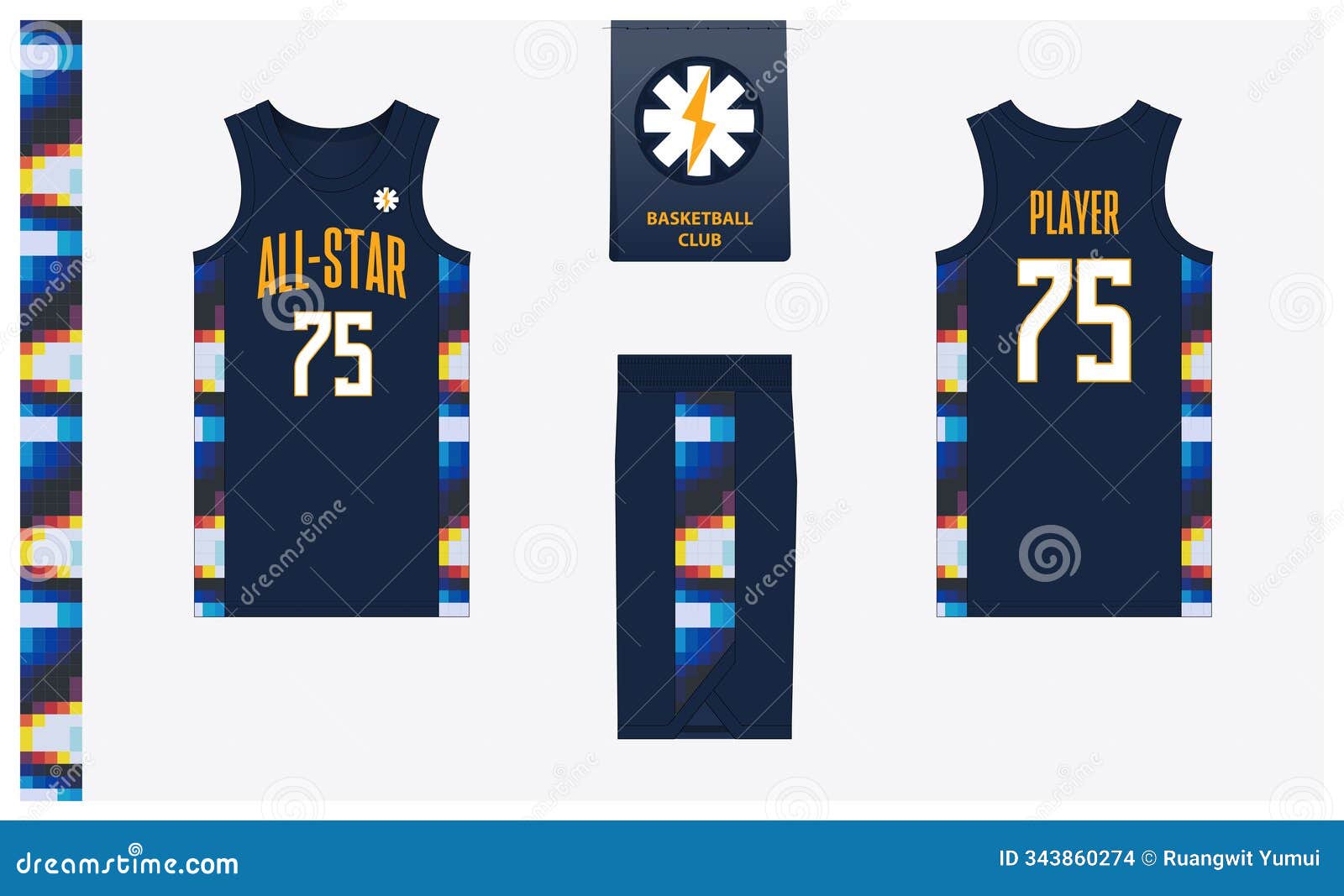 Basketball Uniform Mockup Template Design. Basketball Jersey ...
