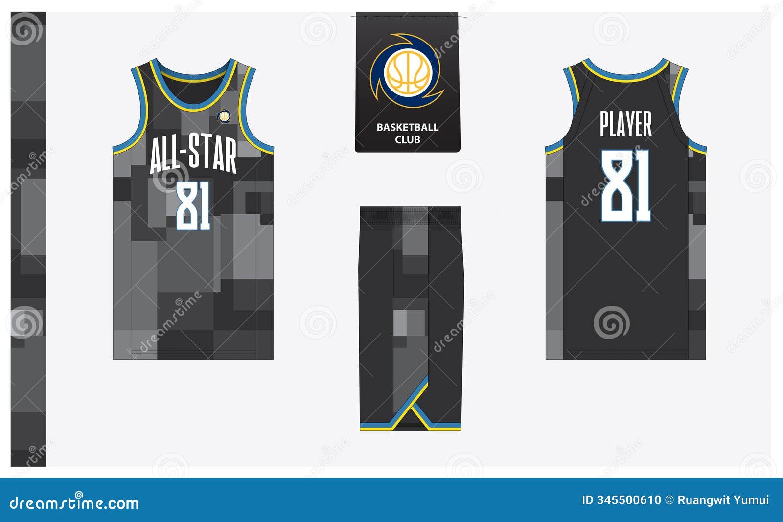 Basketball Uniform Mockup Template Design. Basketball Jersey ...