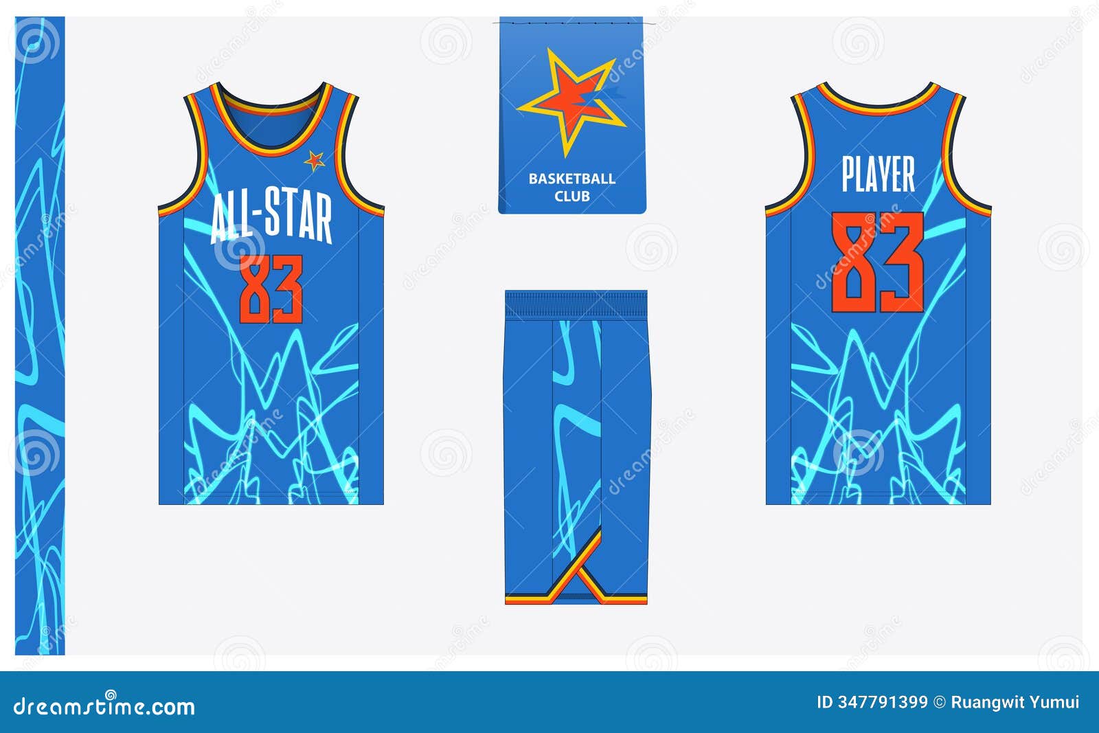 Basketball Uniform Mockup Template Design. Basketball Jersey ...