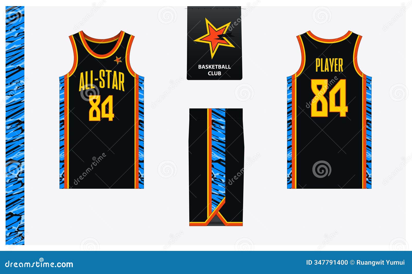 Basketball Uniform Mockup Template Design. Basketball Jersey ...
