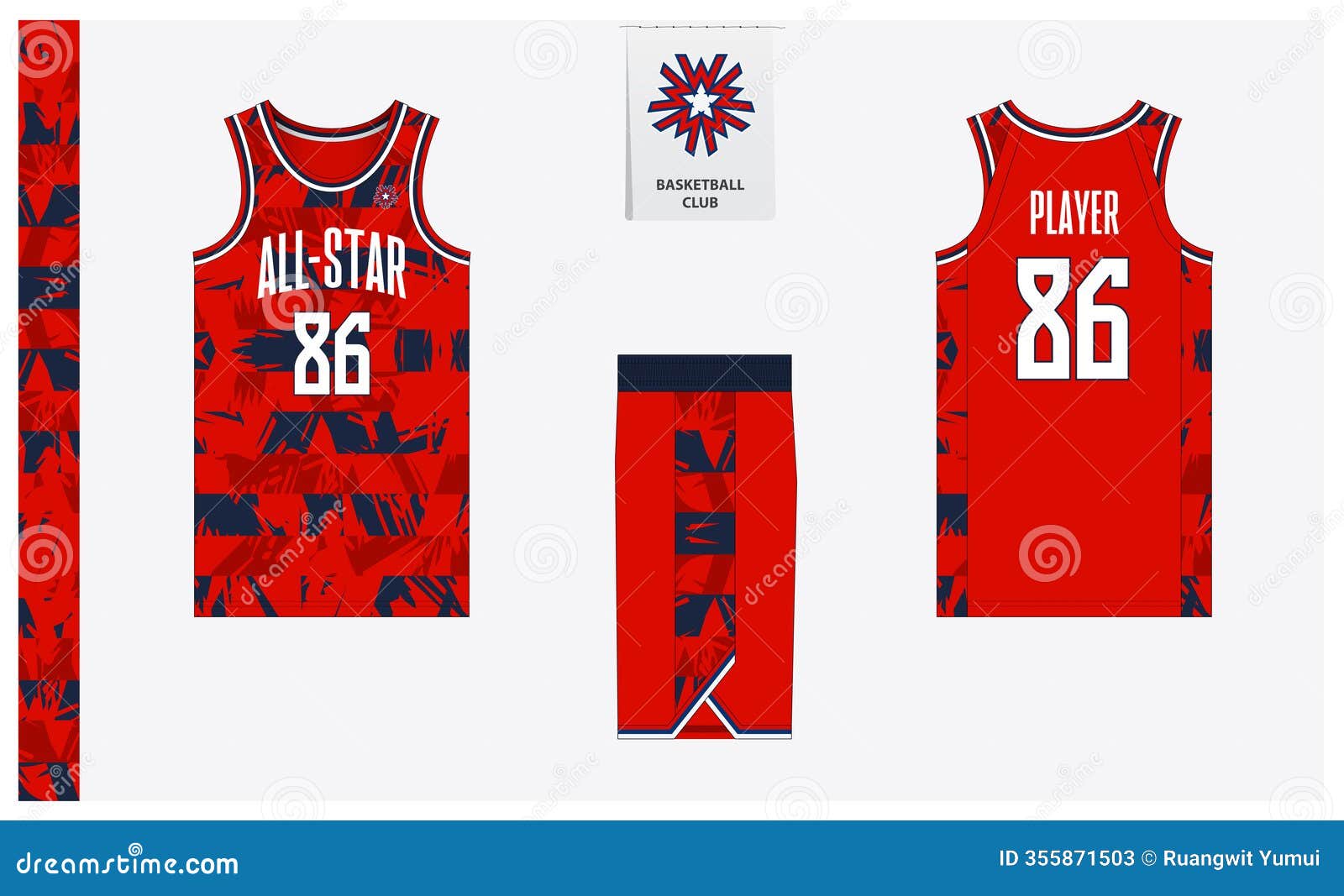 Basketball Uniform Mockup Template Design. Basketball Jersey ...