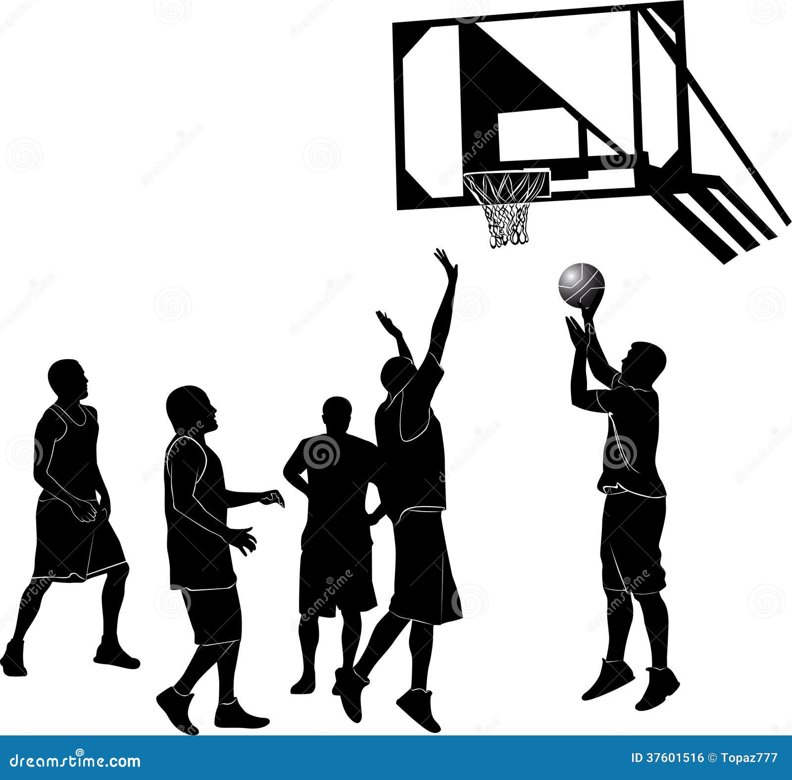 Basketball Rebound Blue Vector Illustration | CartoonDealer.com #2564284