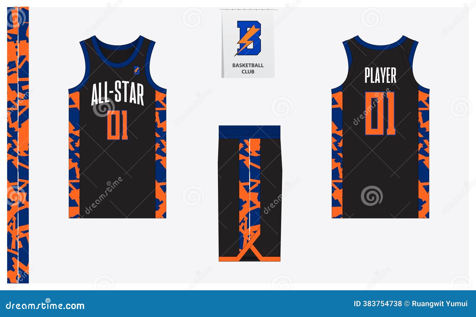 Basketball Uniform Mockup Template Design. Basketball Jersey ...
