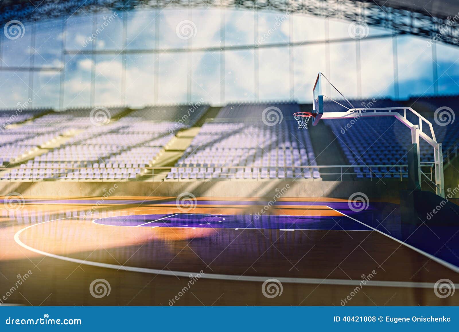 Basketball In A Arena In Background Realistic Isolat Royalty-Free Stock ...