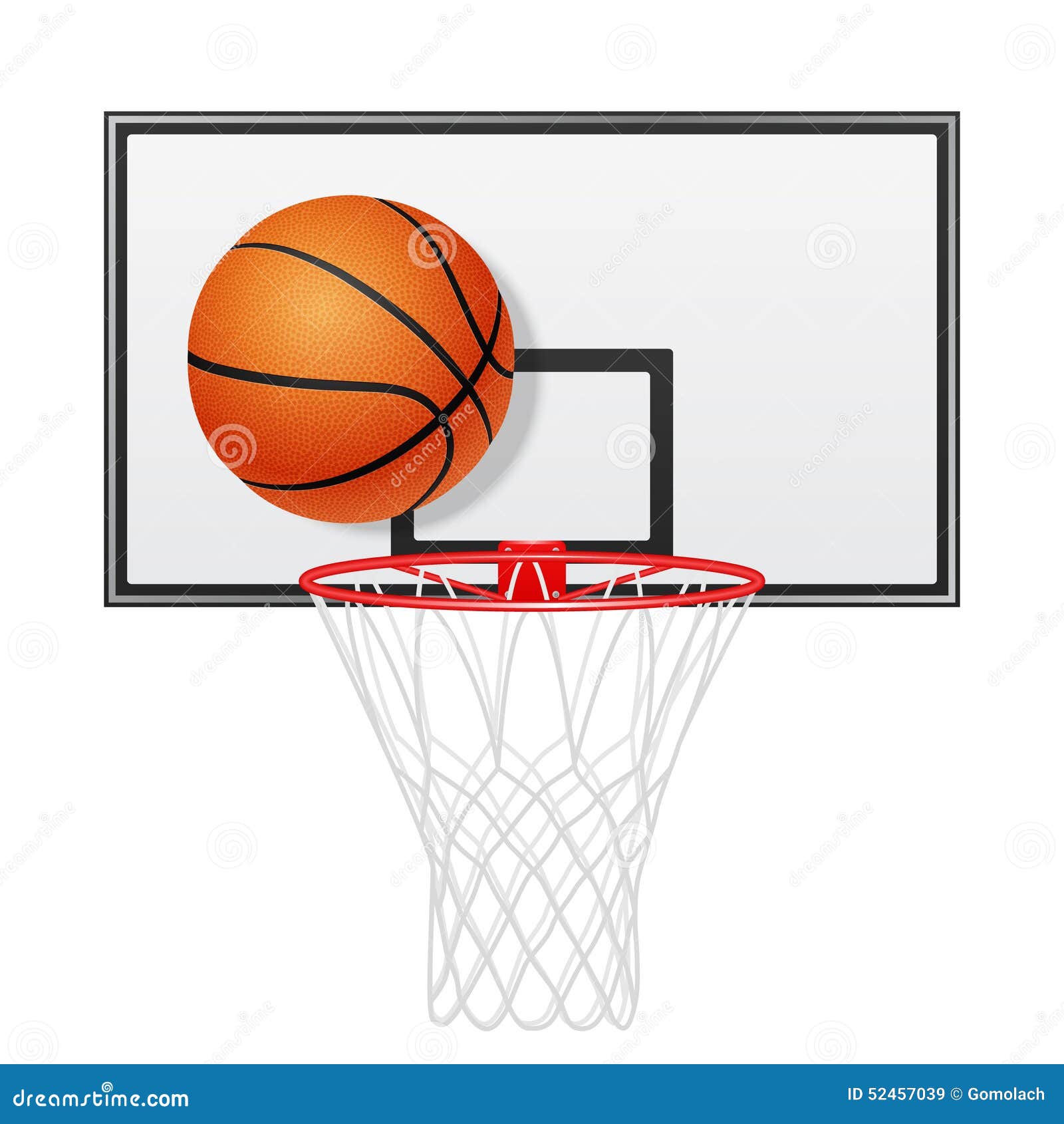 Basketball Backboard And Hoop On Orange Background Cartoon Vector ...