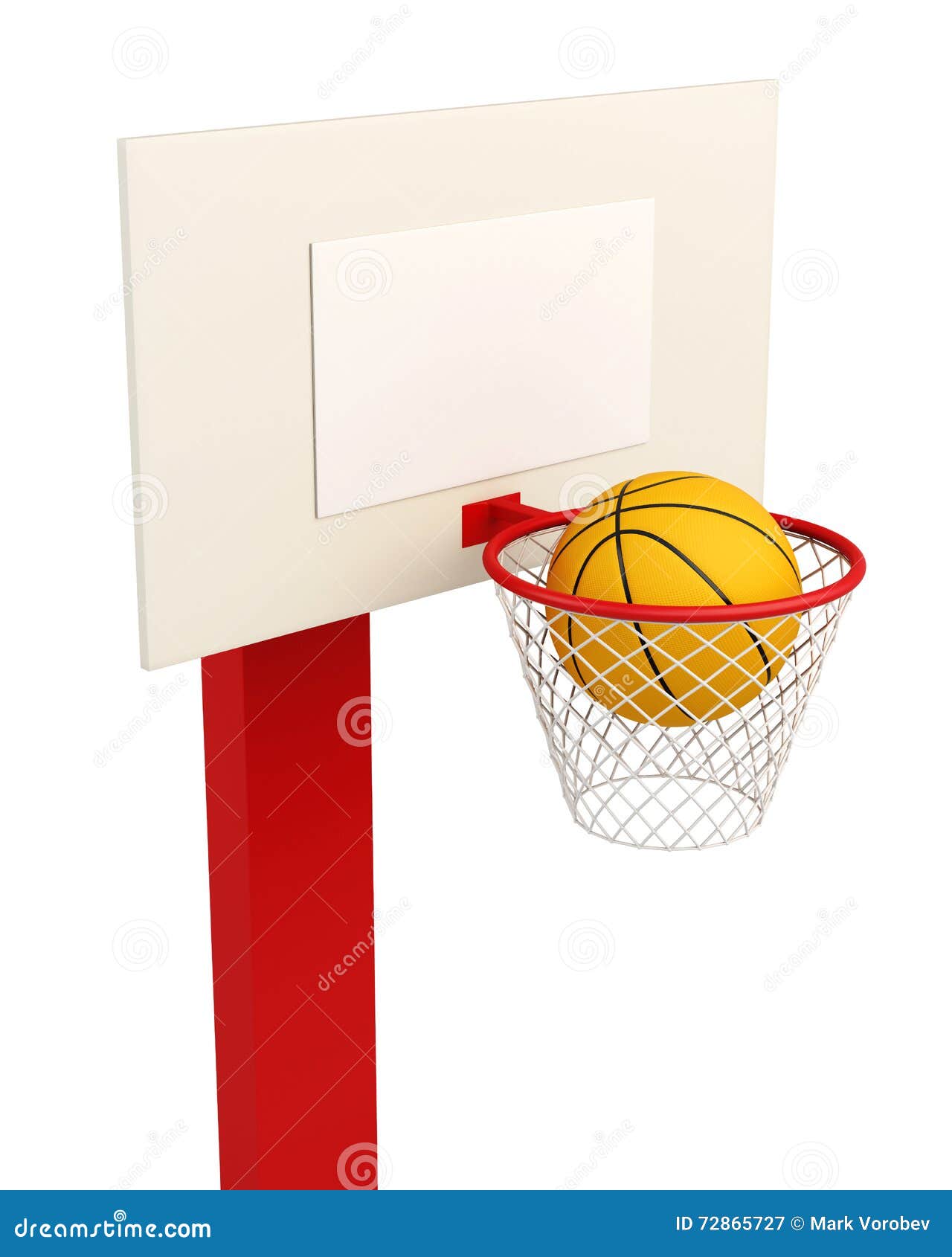 Basketball Backboard Isolated on White Background. Stock Illustration ...
