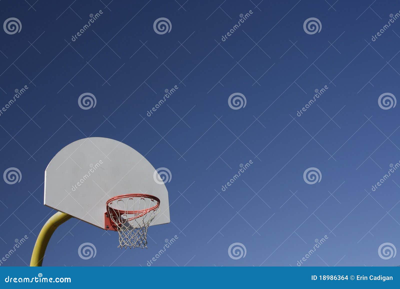 Basketball Backboard and Net on Bright Blue Sky Stock Photo - Image of ...