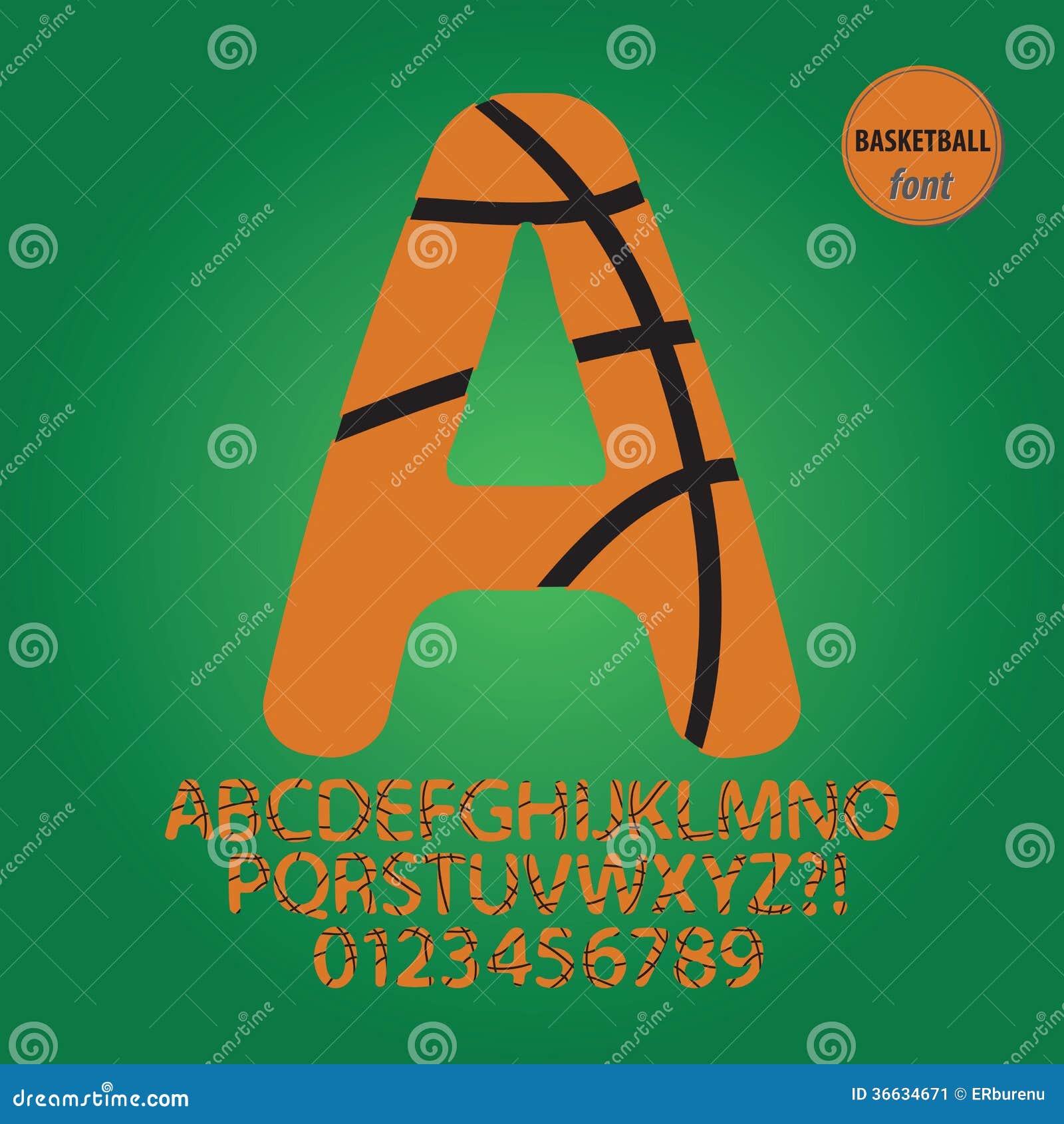 Basketball Ball Alphabet And Digit Vector | CartoonDealer.com #36634671