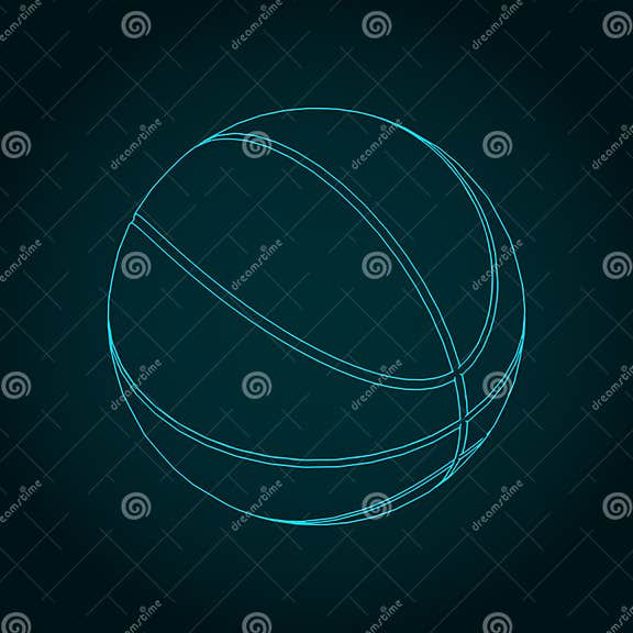 Basketball ball blueprint stock illustration. Illustration of sketches ...