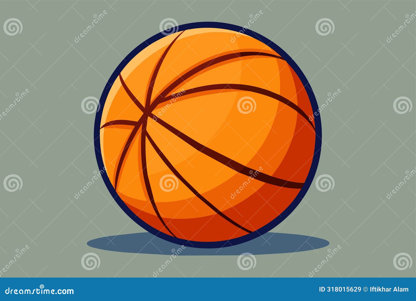 Basketball Ball Casting Shadow Against a Gray Backdrop, Basketball Ball ...