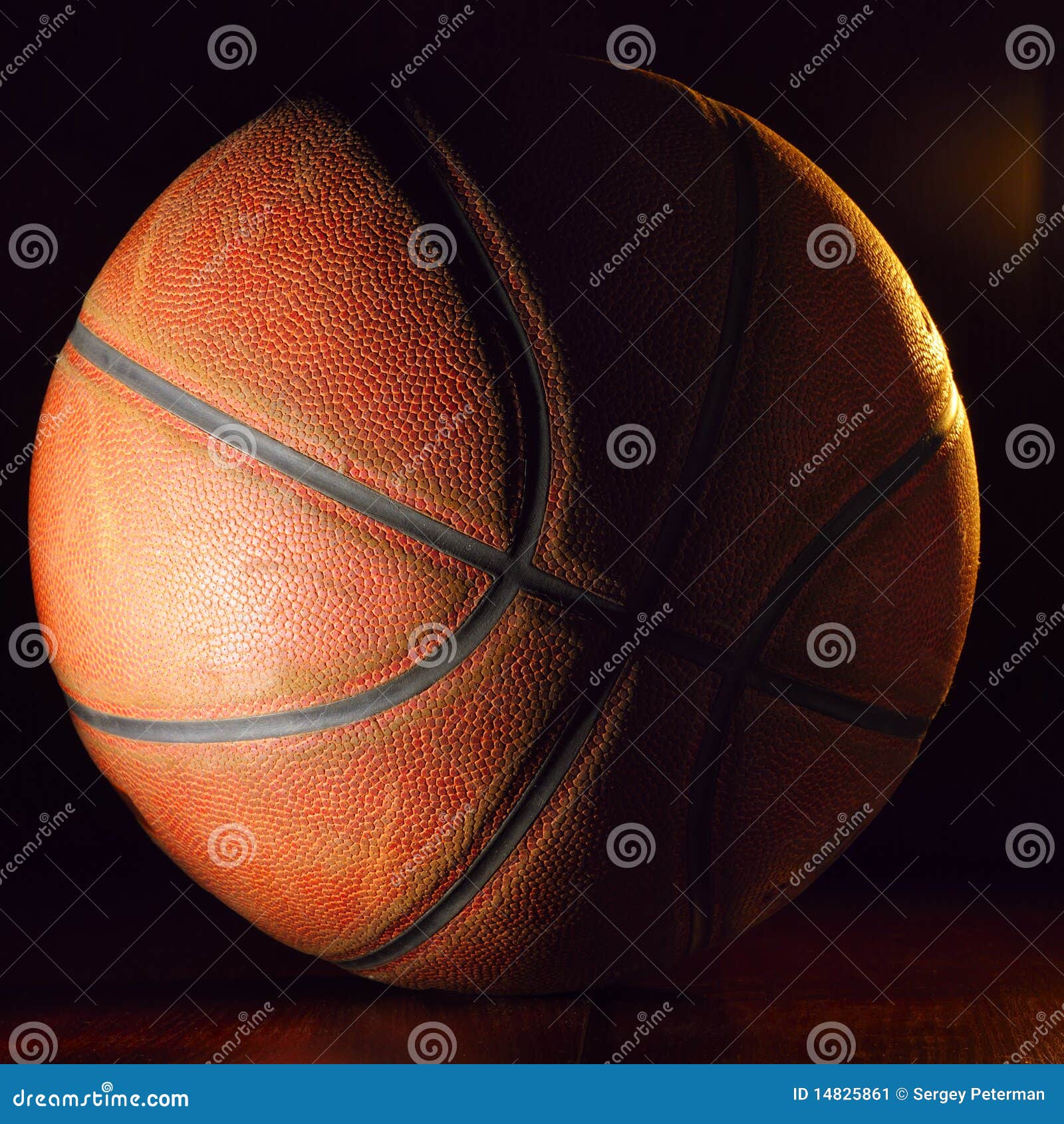 Basketball ball in dark stock image. Image of night, court - 14825861