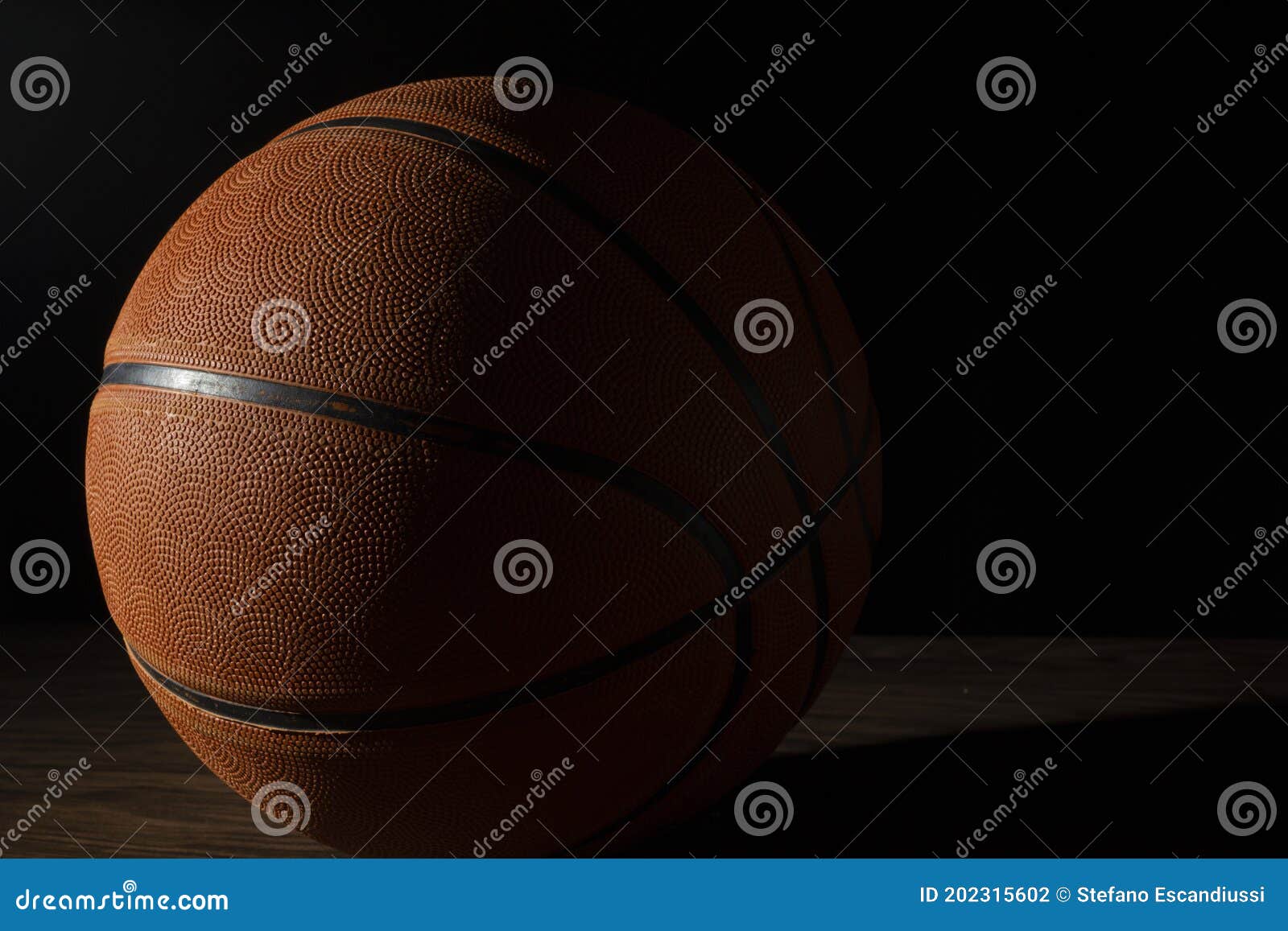 Basketball Ball in a Dark Background Stock Photo - Image of closeup ...