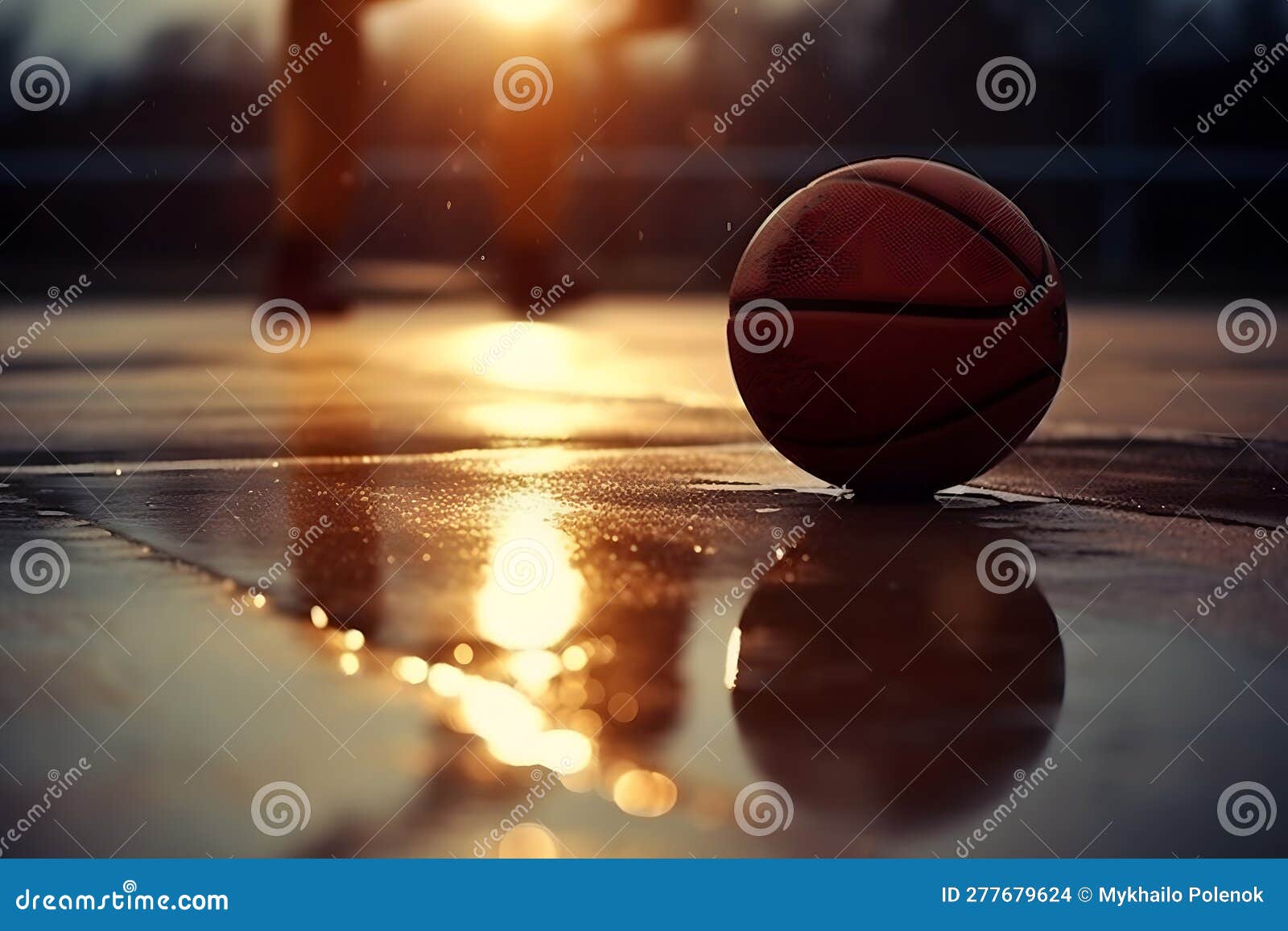 Basketball Ball on a Dark Background. Neural Network AI Generated Stock ...