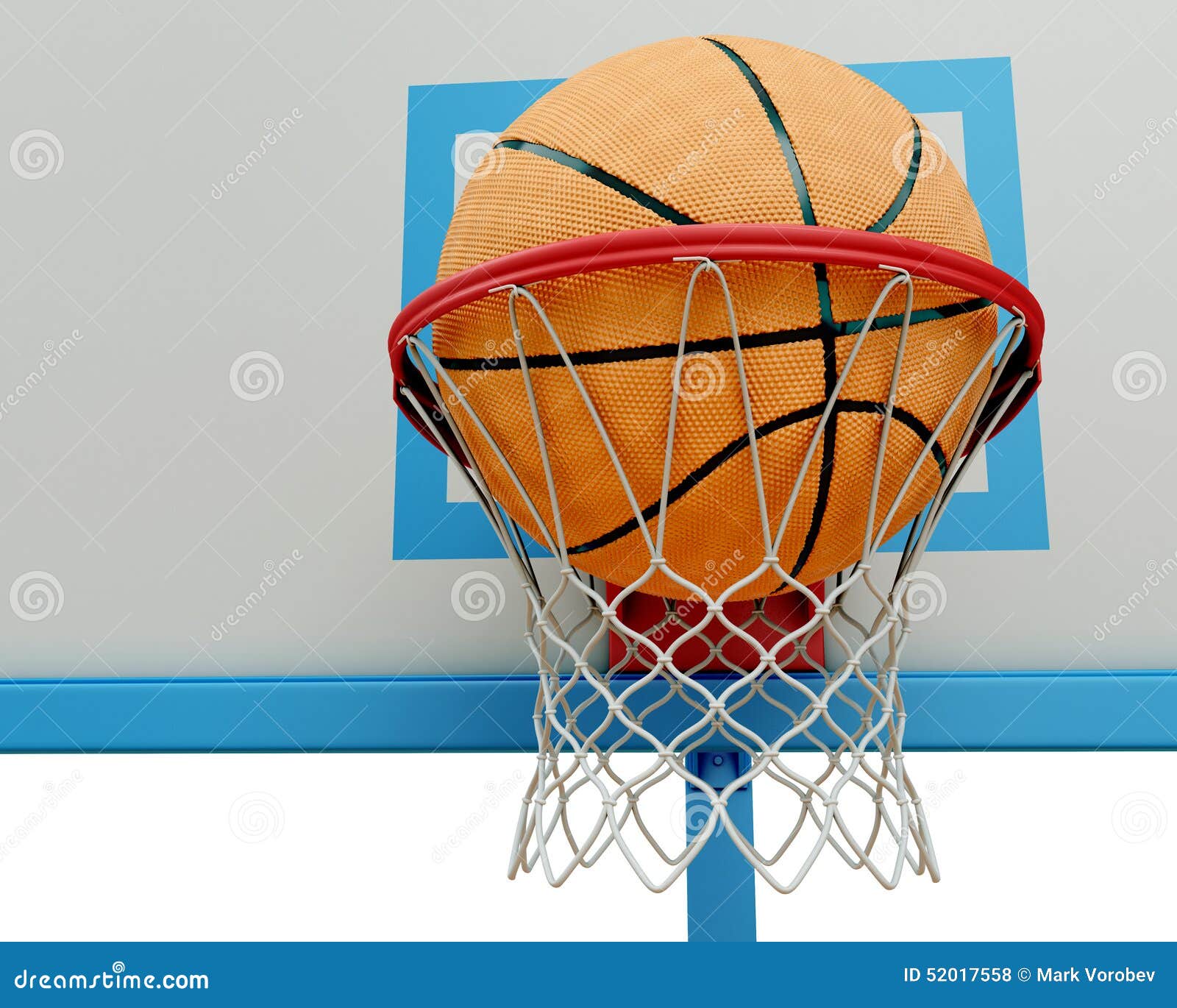 Basketball Ball Falling into a Basketball Hoop Close-up Stock ...