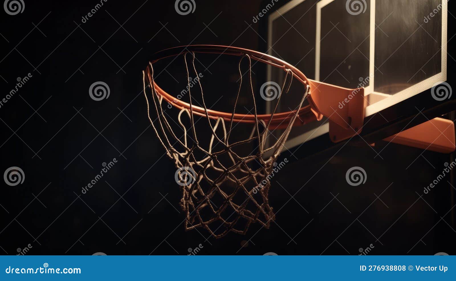 The Basketball Ball Flies into the Hoop. Generative AI Stock ...