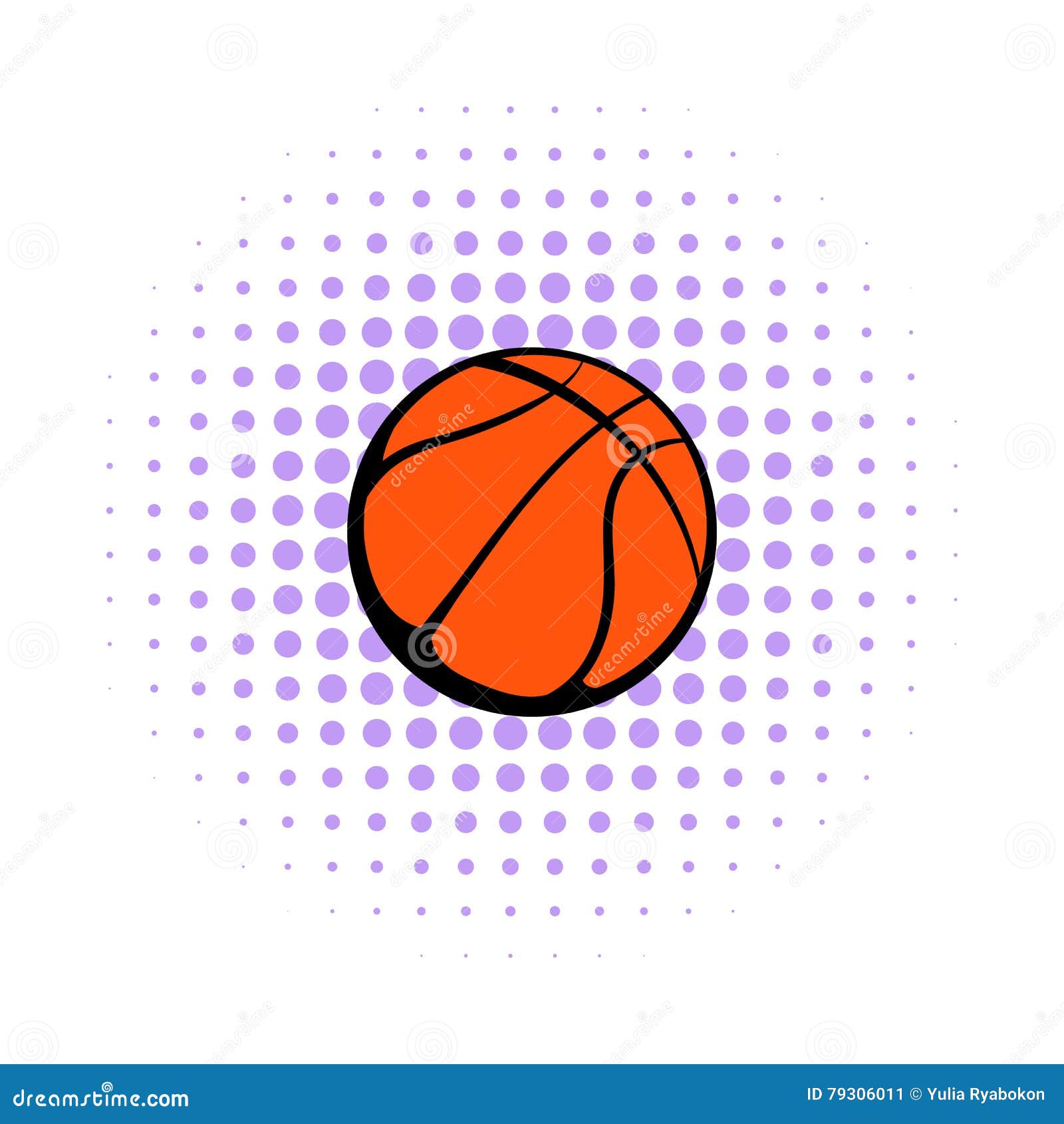 Basketball Ball Icon, Comics Style Stock Vector - Illustration of hoop ...