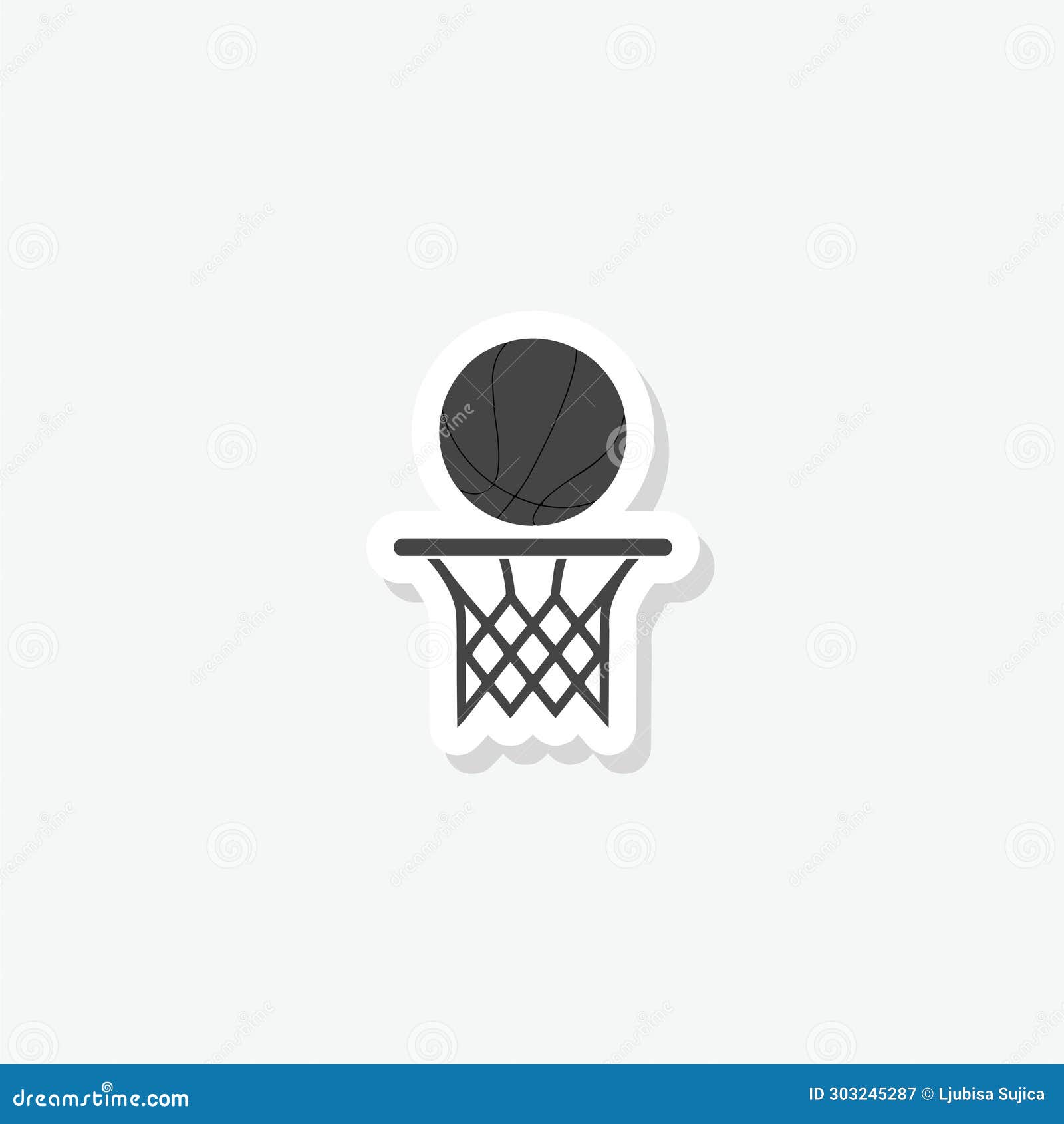 Basketball Ball Logo Sticker Isolated on Gray Background Stock Vector ...