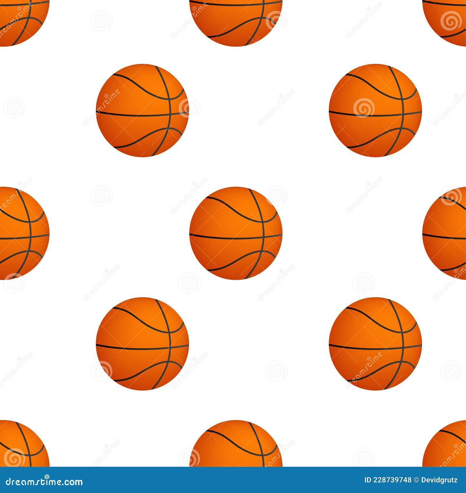 Basketball Ball Pattern on White Background. Vector Illustration. Stock ...