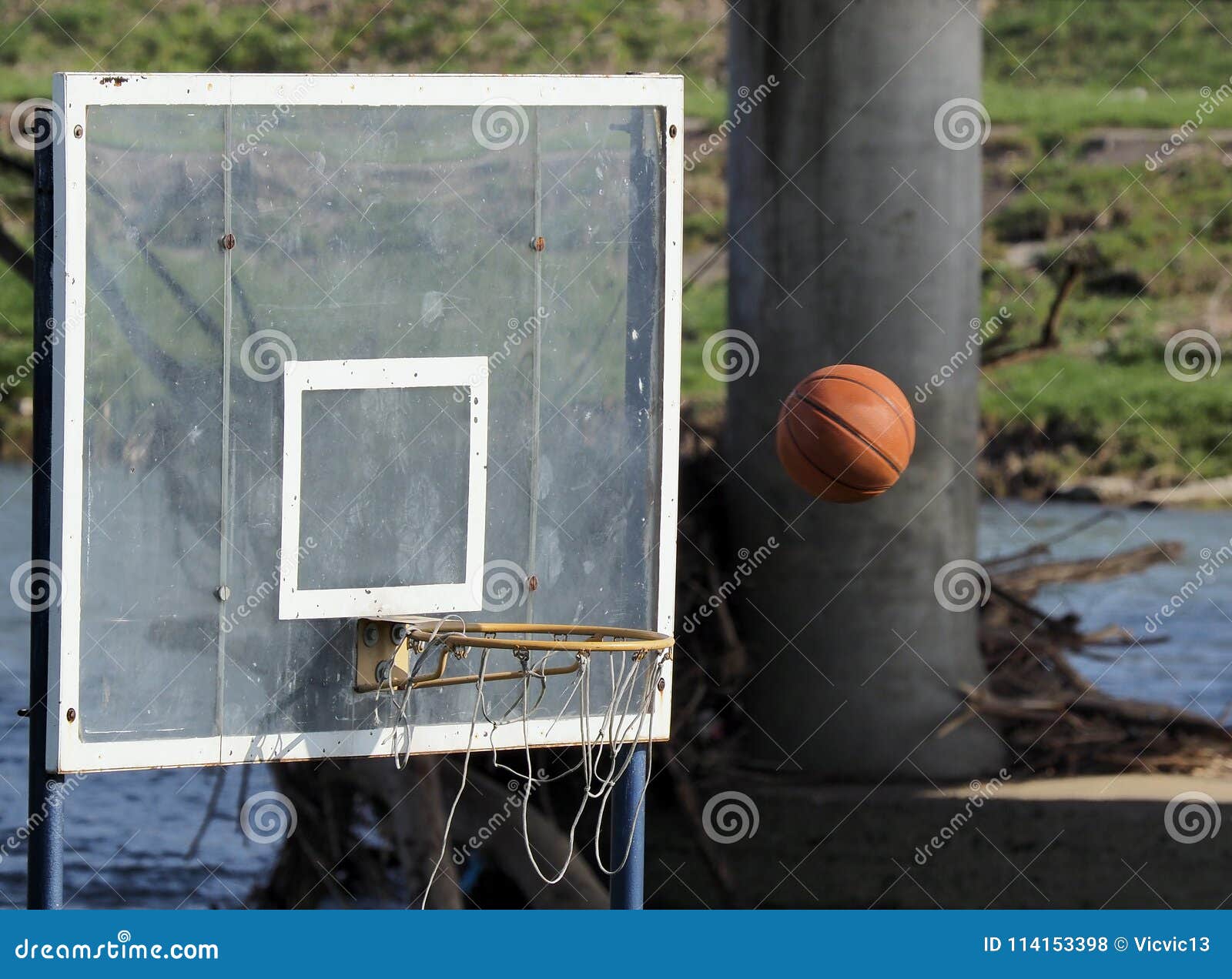 Basketball ball ring stock photo. Image of ball, outdoors - 114153398