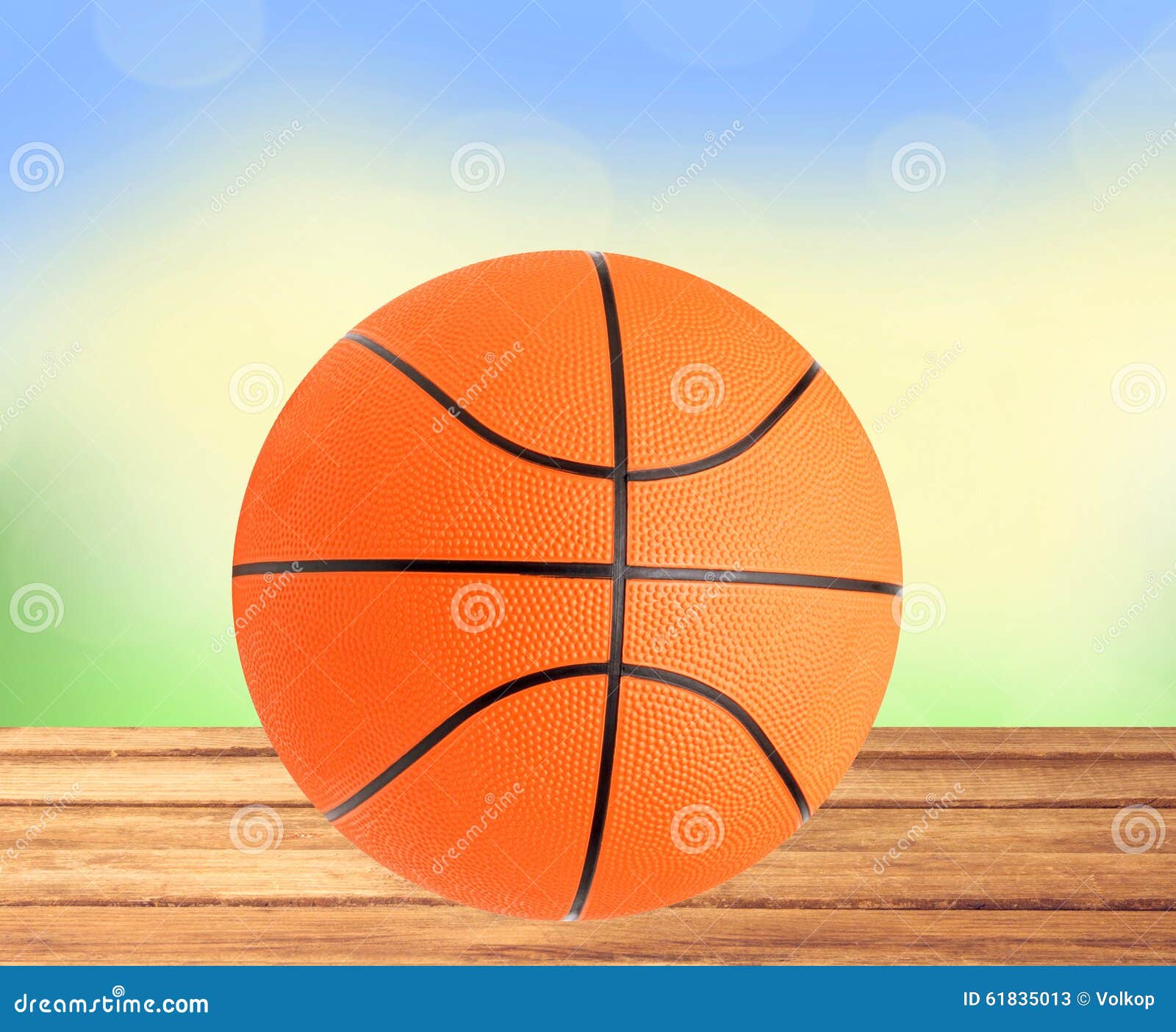 Basketball Ball on the Table Over Bight Nature Stock Image - Image of ...