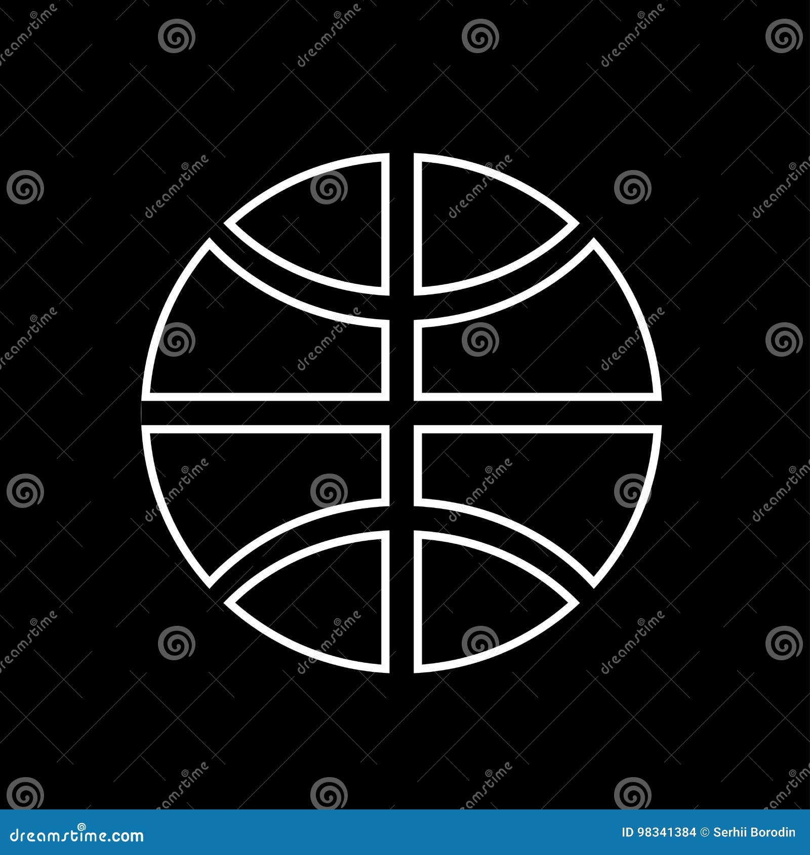 Basketball Ball White Color Icon . Stock Vector - Illustration of ...