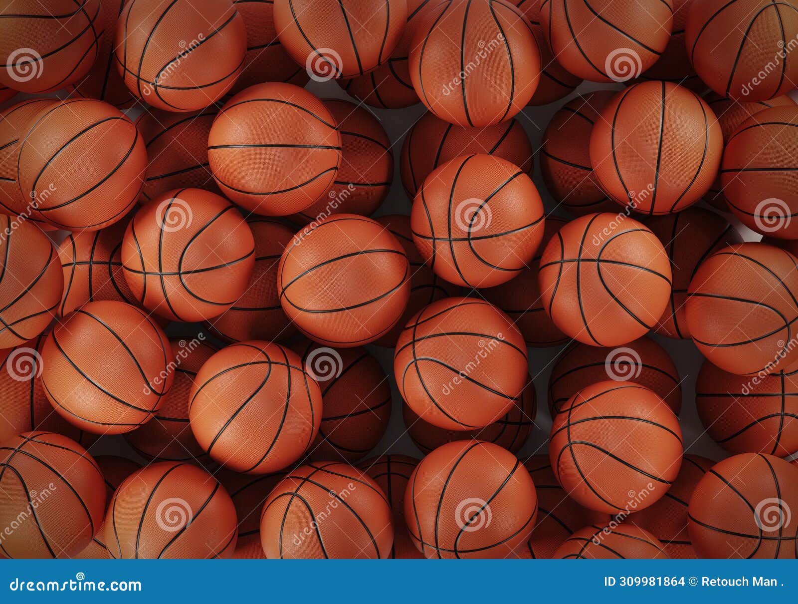 Basketball Balls Background. Many Orange Basketball Balls Lying in a ...