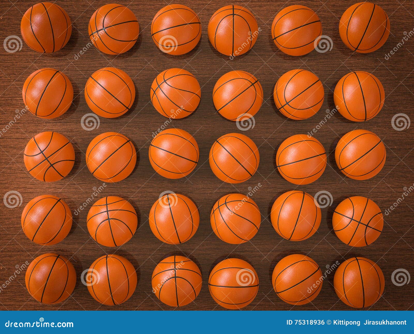 Basketball Balls Background. Many Orange Basketball Balls With Dimple ...