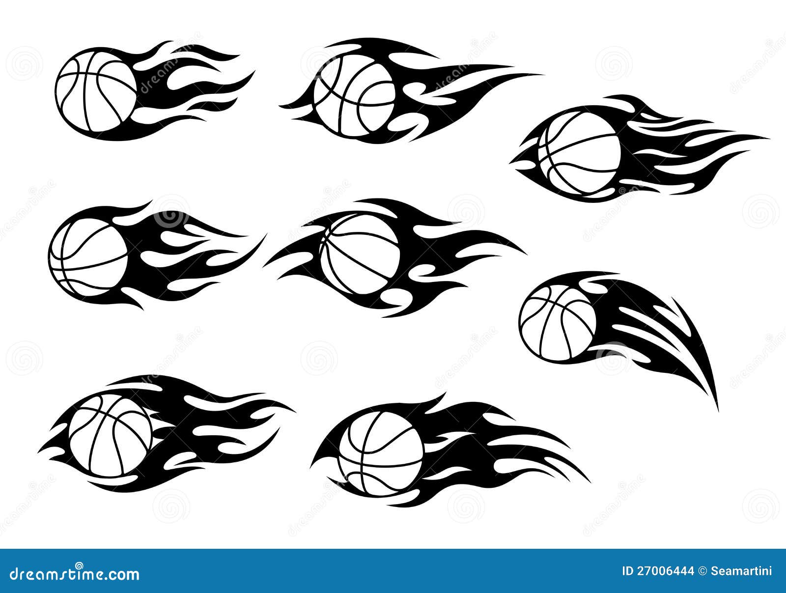 Basketball Balls with Fire Flames Stock Vector - Illustration of ...