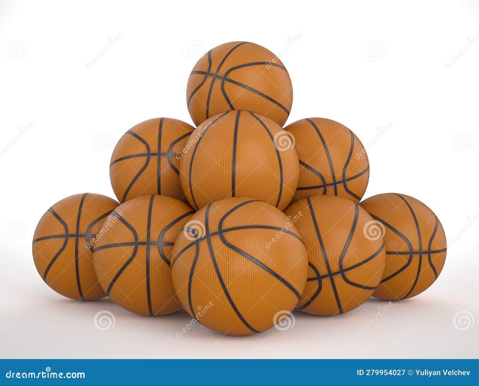 Basketball balls pyramid stock illustration. Illustration of pile ...
