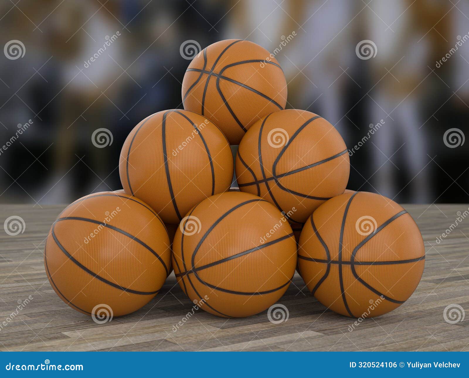 Basketball balls pyramid stock illustration. Illustration of orange ...